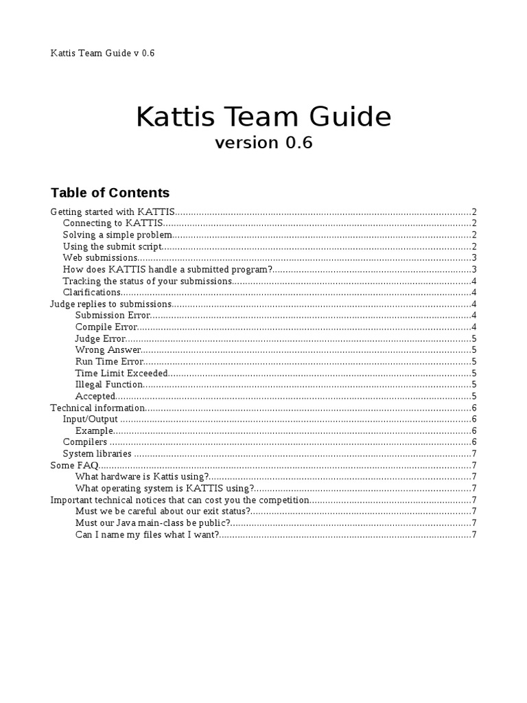 Kattis Team Guide | PDF | Java (Programming Language) | Computer Program