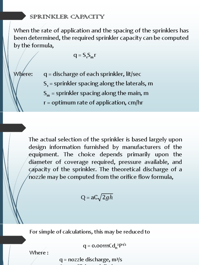 Sprinkler System Capacity Calculations | PDF | Fire Sprinkler System ...