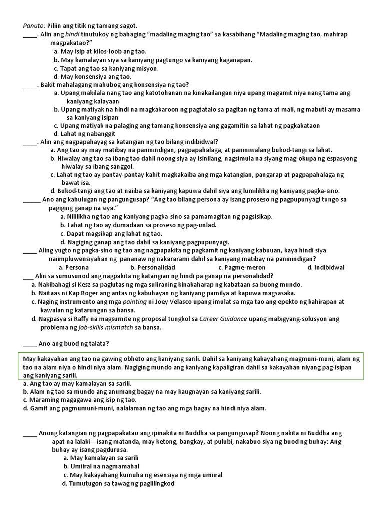 Review 1st q1 Esp | PDF