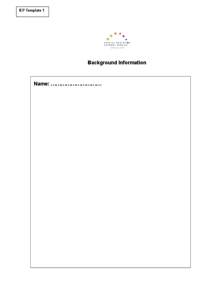 IEP Background Information Template | PDF