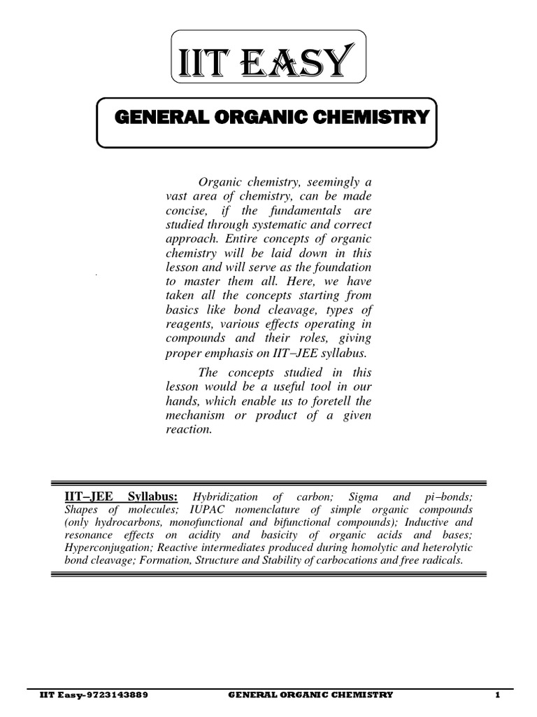 General Organic Chemistry | PDF | Ion | Covalent Bond