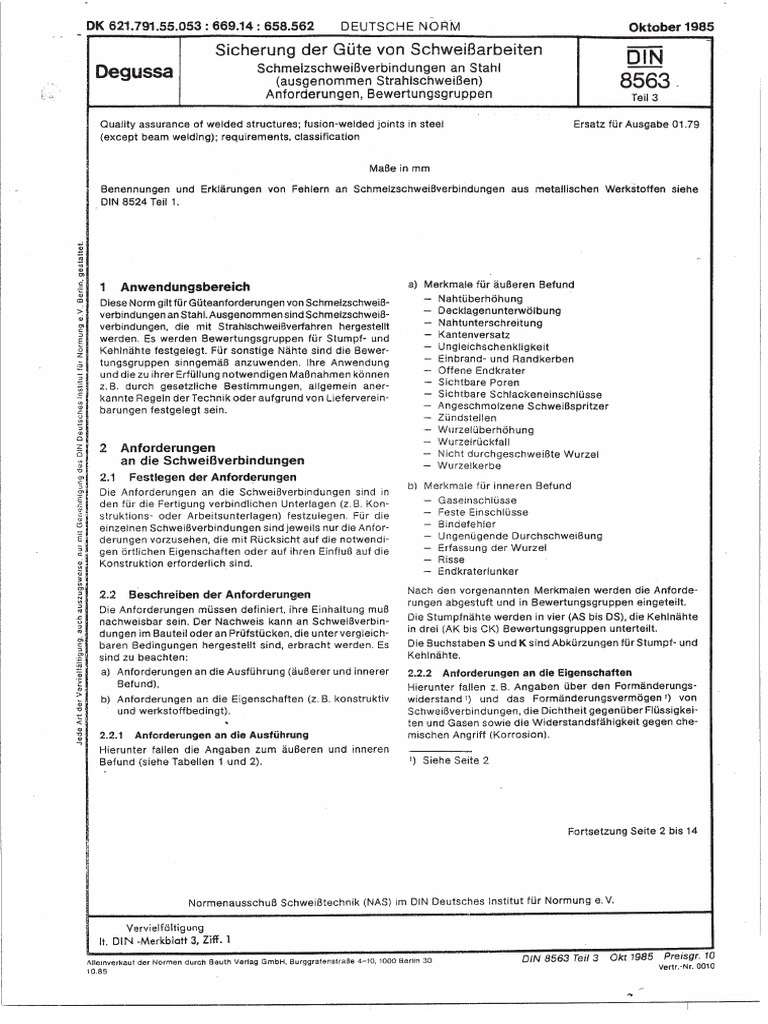 Din 8563-3-85 PDF | PDF