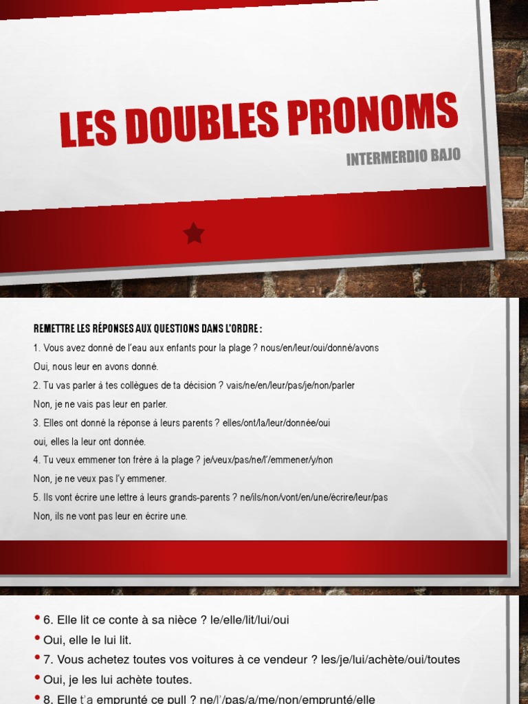 Doubles Pronoms | PDF | Arts du langage et discipline | Études des ...