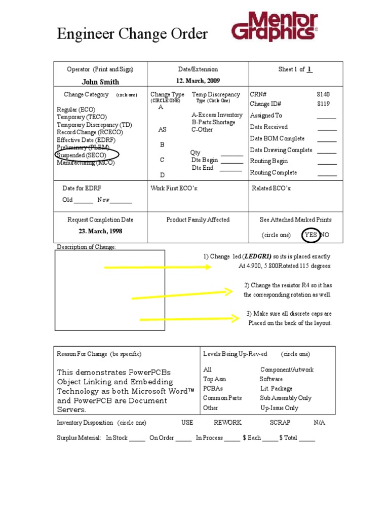 Engineer Change Order: John Smith | PDF | Computer Engineering | Software