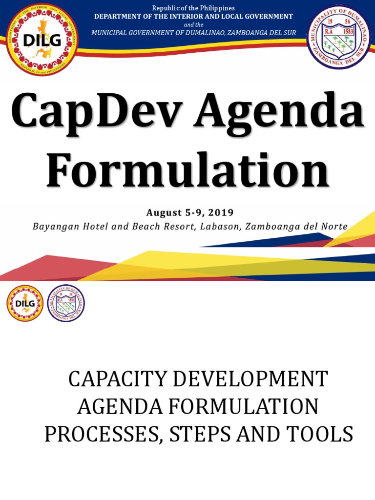 August 5-9 2019 CapDev Formulation Steps and Tools | PDF | Capacity ...