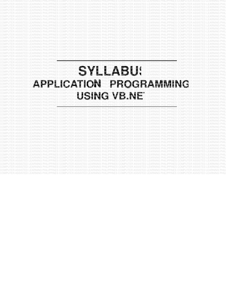 02 VB - Net Syllabus | PDF | Educational Technology | Microsoft Access