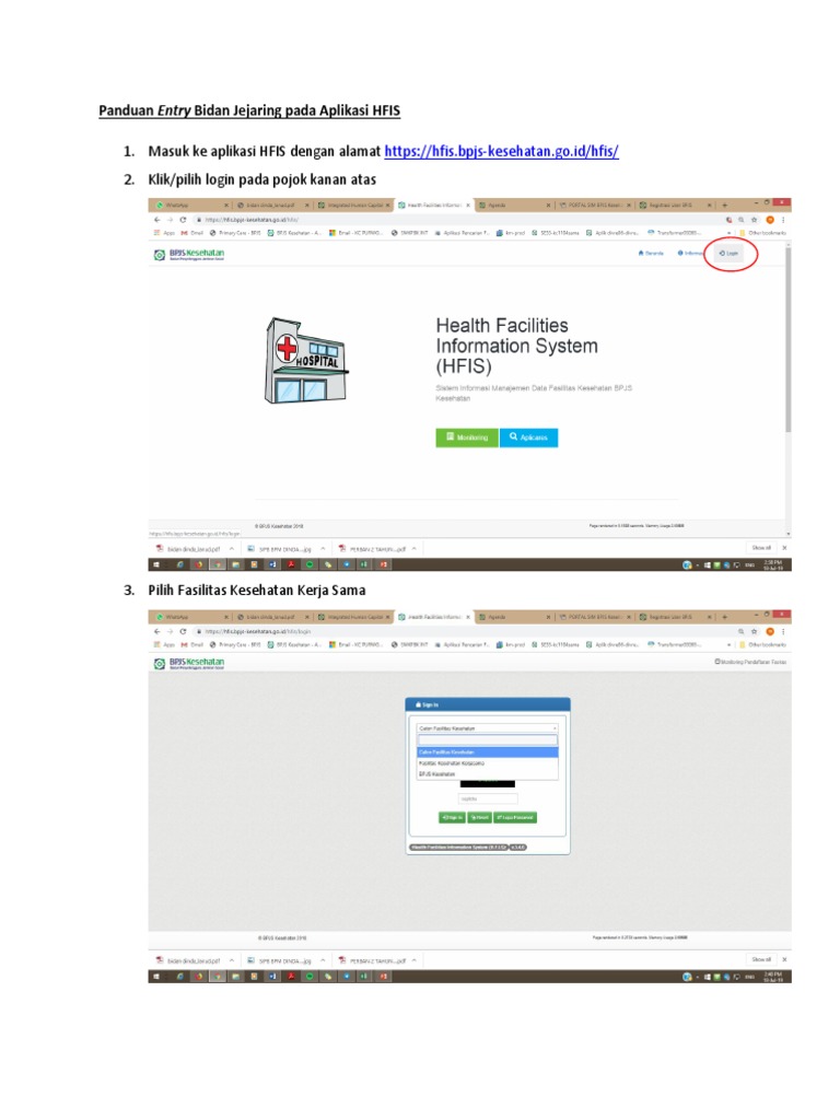 Masuk Ke Aplikasi HFIS Dengan Alamat 2. Klik/pilih Login Pada Pojok ...
