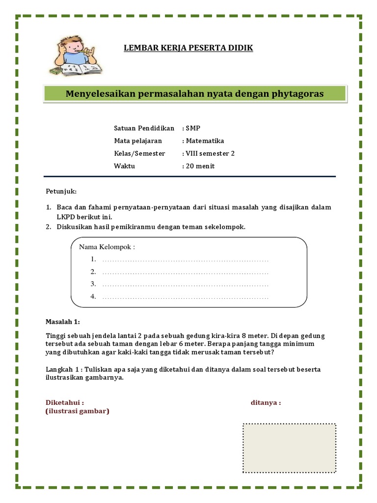LKPD Phytagoras (Untuk Siswa) | PDF