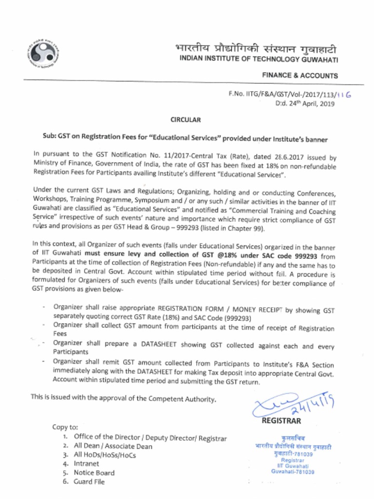 GST On Registration | PDF