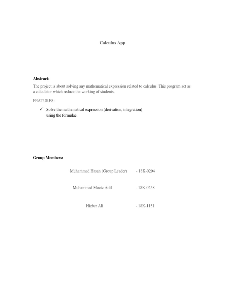 Calculus App: Abstract | PDF | Business