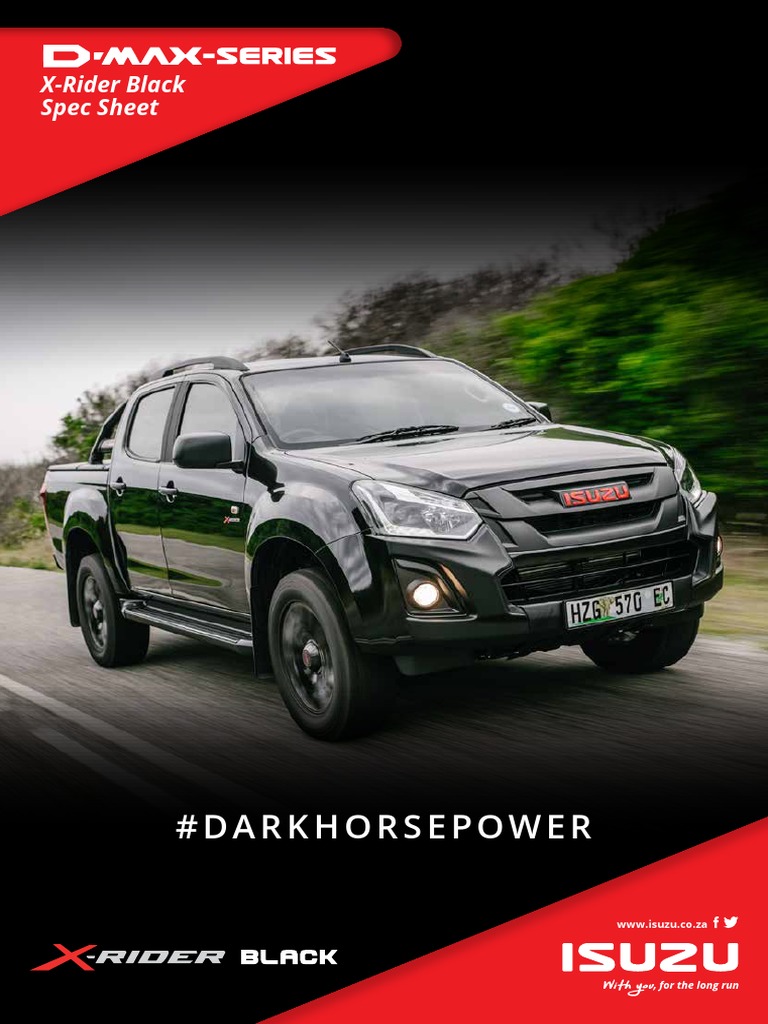 Isuzu X-Rider Black Spec Sheet | PDF | Automotive Technologies | Car