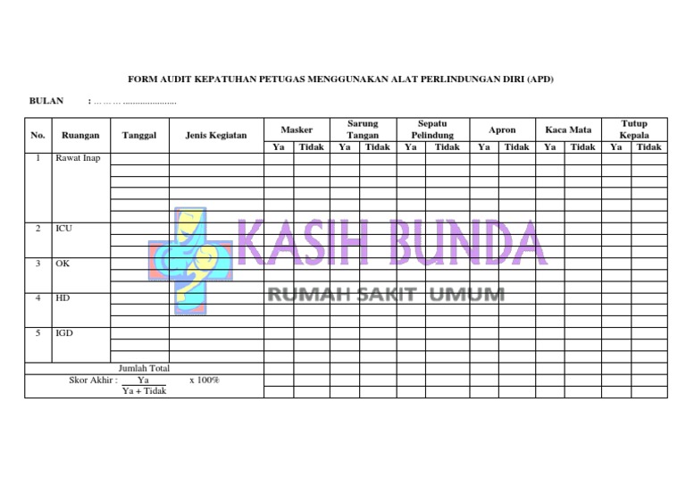 Form Audit Penggunaan APD | PDF
