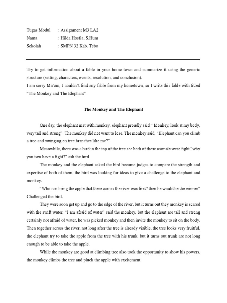 The Monkey and The Elephant | PDF | Elephant