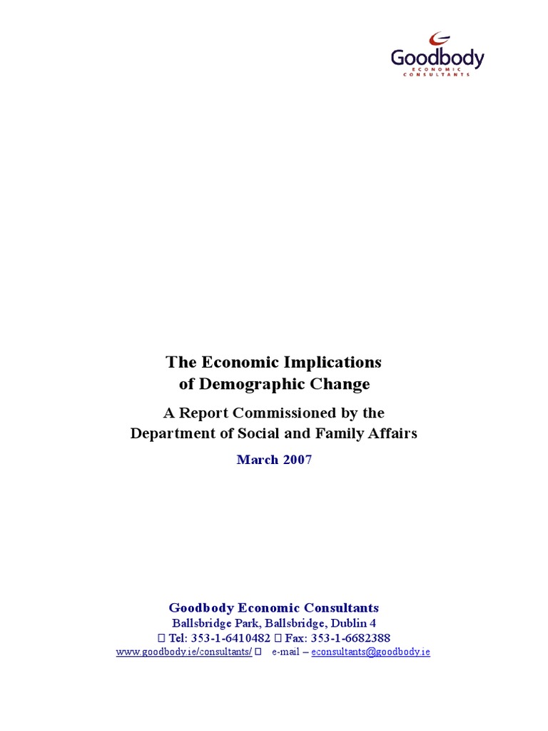 The Economic Implications of Demographic Change: A Report Commissioned ...