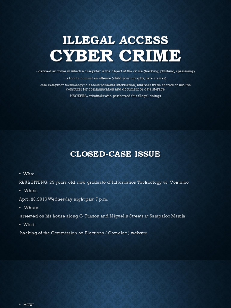 Paul Biteng: Illegal Access Case Overview | PDF | Law | Computers