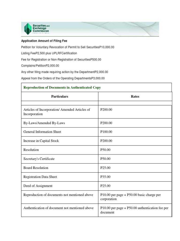 Reproduction of Documents in Authenticated Copy: Particulars Rates | PDF