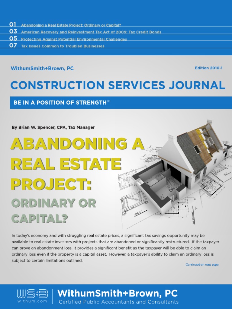 Construction Services Journal 2010 1 | PDF | Bonds (Finance) | Tax ...