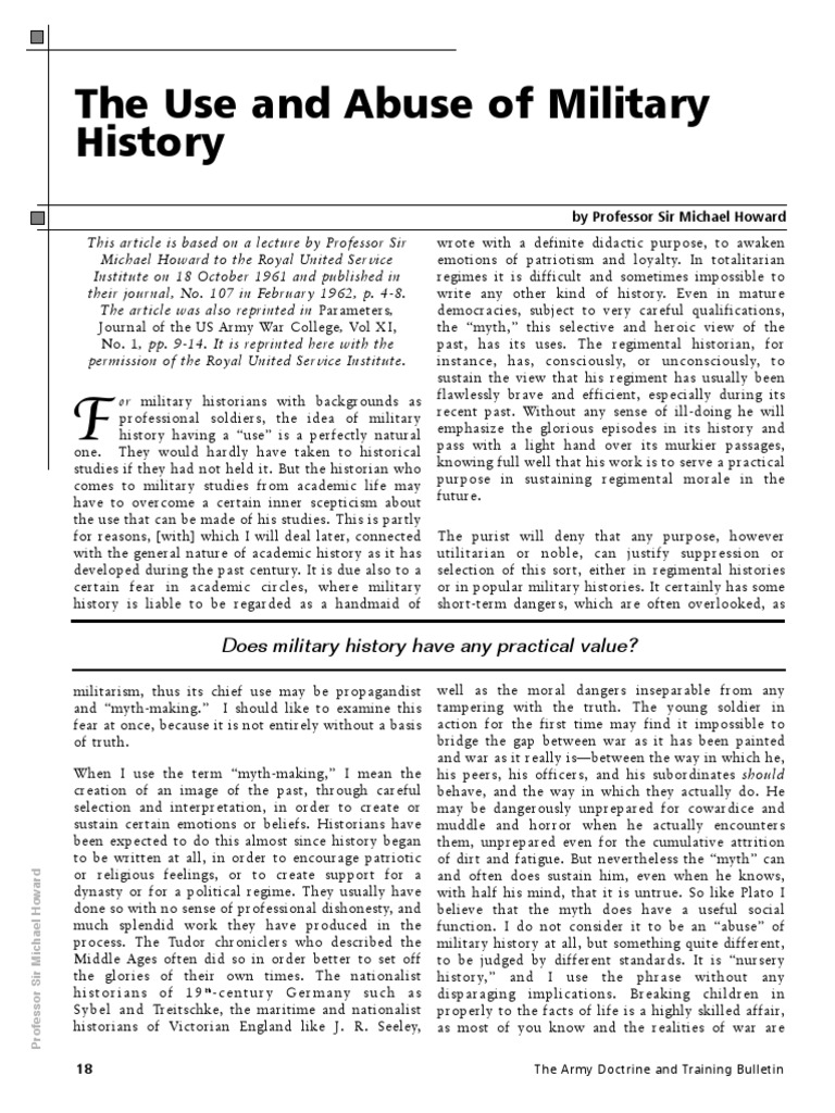 The Use and Abuse of Military History | Military | Armed Conflict