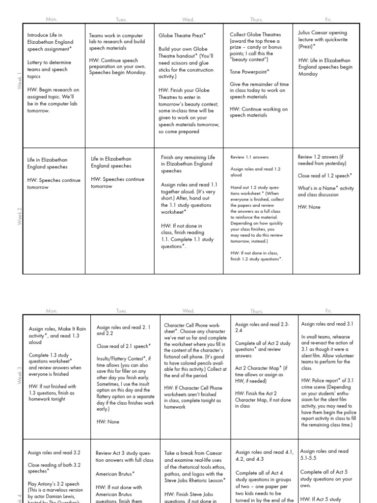 Mon. Tues. Wed. Thurs. Fri | PDF