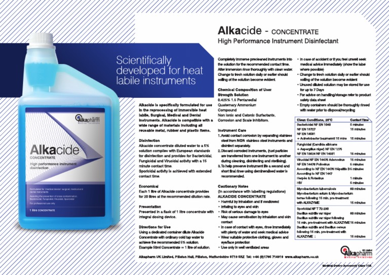 Alkacide Information | PDF | Disinfectant | Corrosion