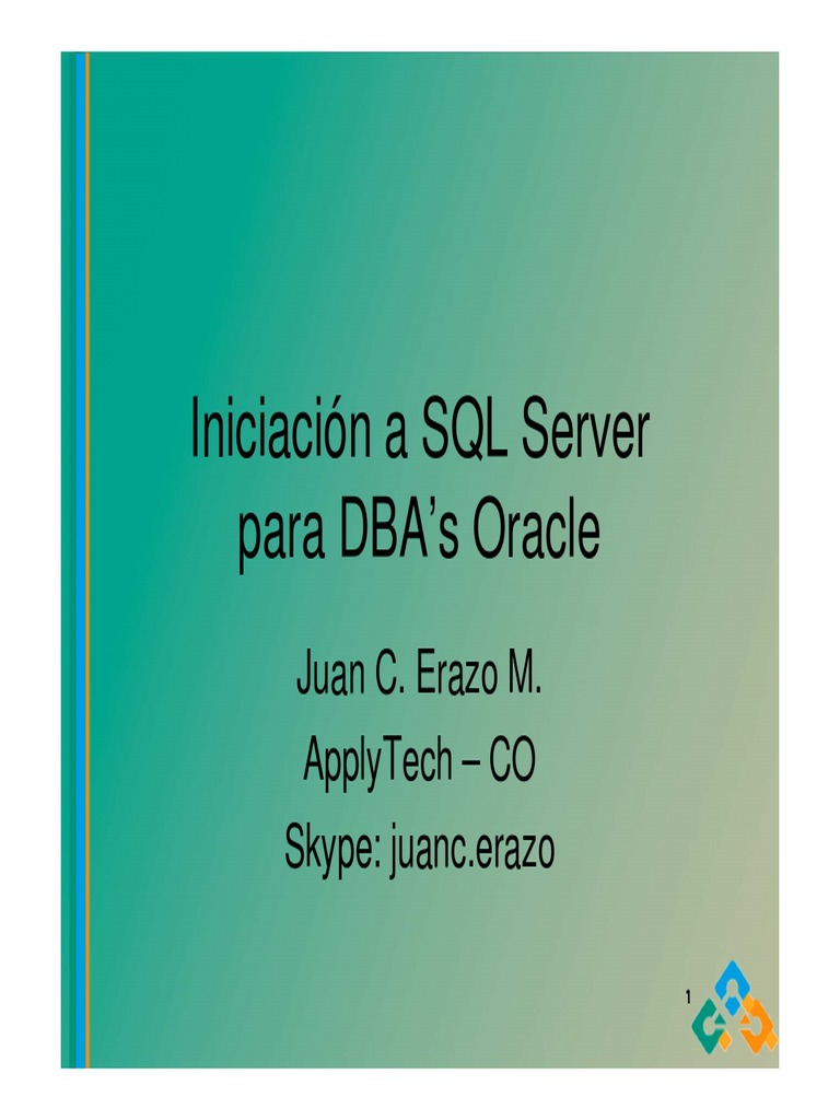 Iniciación A SQL Server para Oracle DBAs PDF | PDF | Servidor SQL de ...