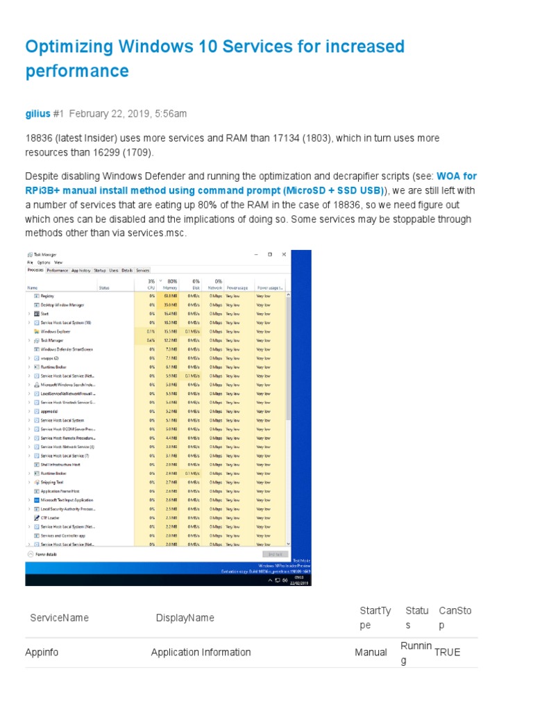 Optimizing Windows 10 Services For Increased Performance - Discourse ...