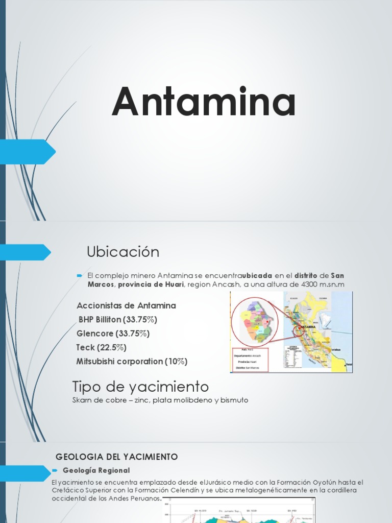 Antamina Diapositivas | PDF | Rocas | Minerales