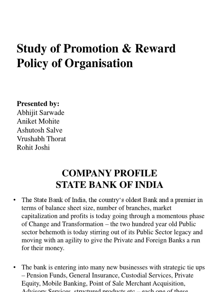 Study of Promotion & Reward Policy of Organisation | PDF | Employment ...