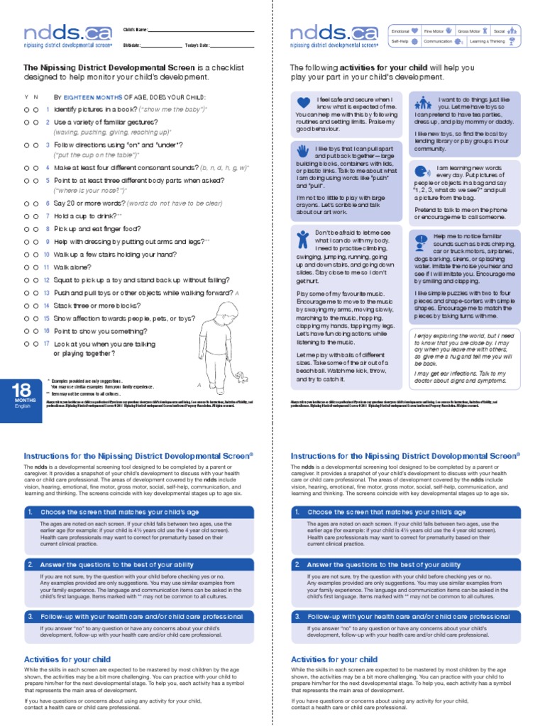 18 Month Ndds | PDF | Child Care | Relationships