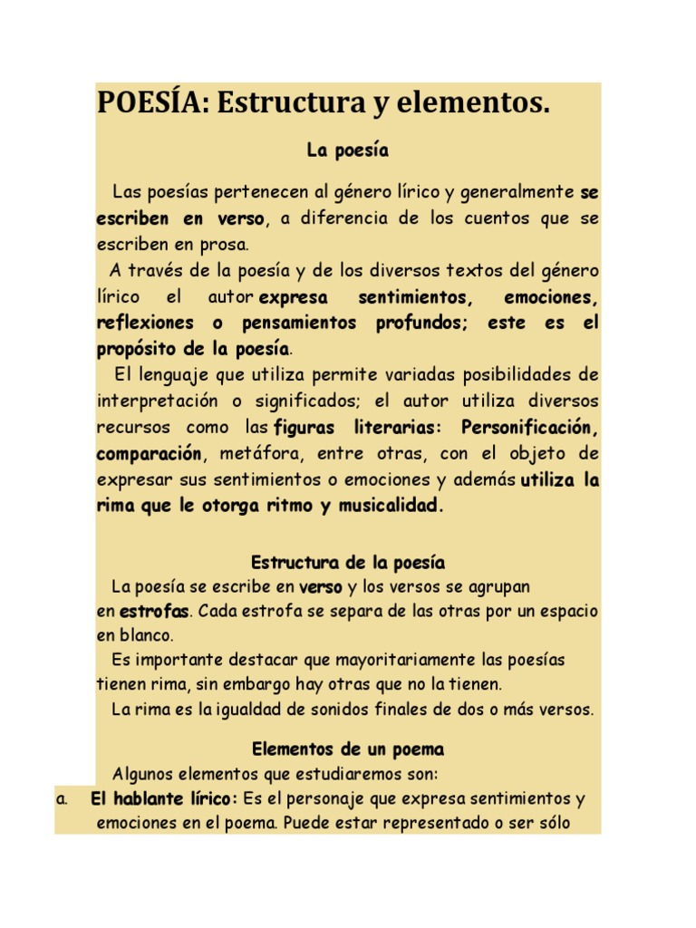Elementos y estructura de la poesía | PDF | Poesía | Science