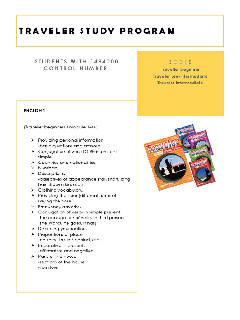 Traveler Study Program: Students With 1494000 Control Number | PDF ...