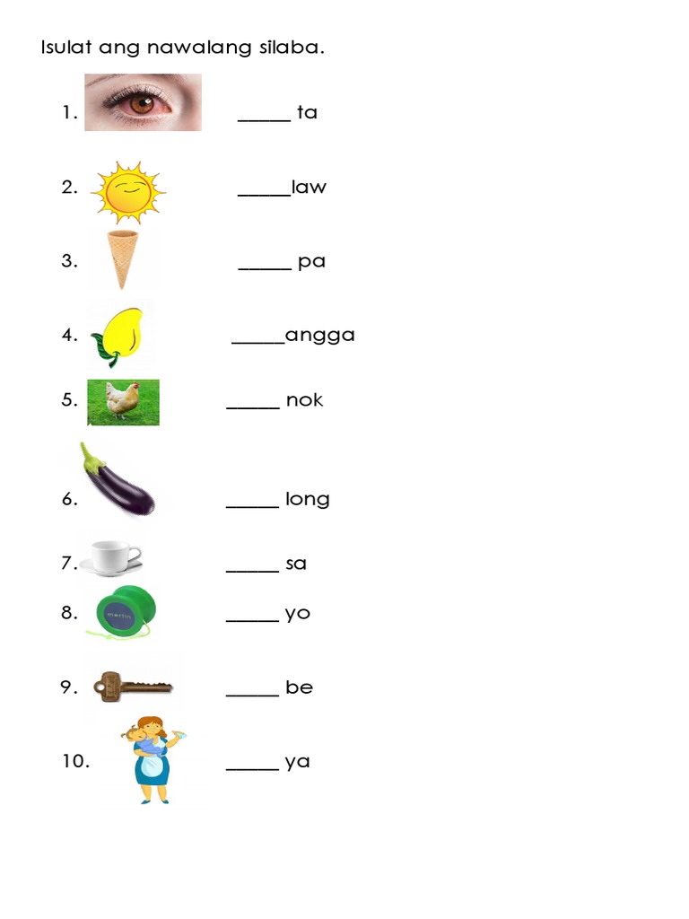 Isulat Ang Nawalang Silaba | PDF