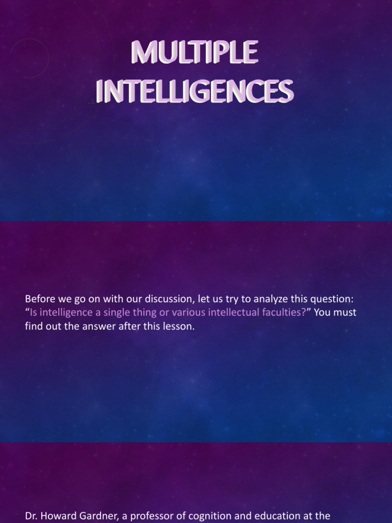 Multiple Intelligences | PDF | Intelligence | Mental Processes