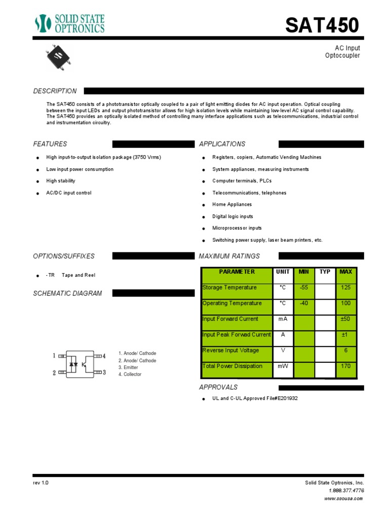 Description: AC Input Optocoupler | PDF | Light Emitting Diode ...