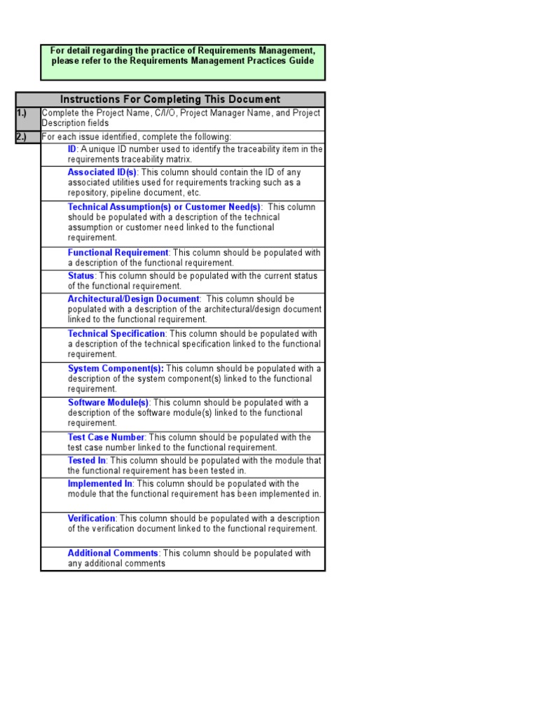 13 Requirements Traceability Matrix | PDF | User (Computing) | Specification (Technical Standard)