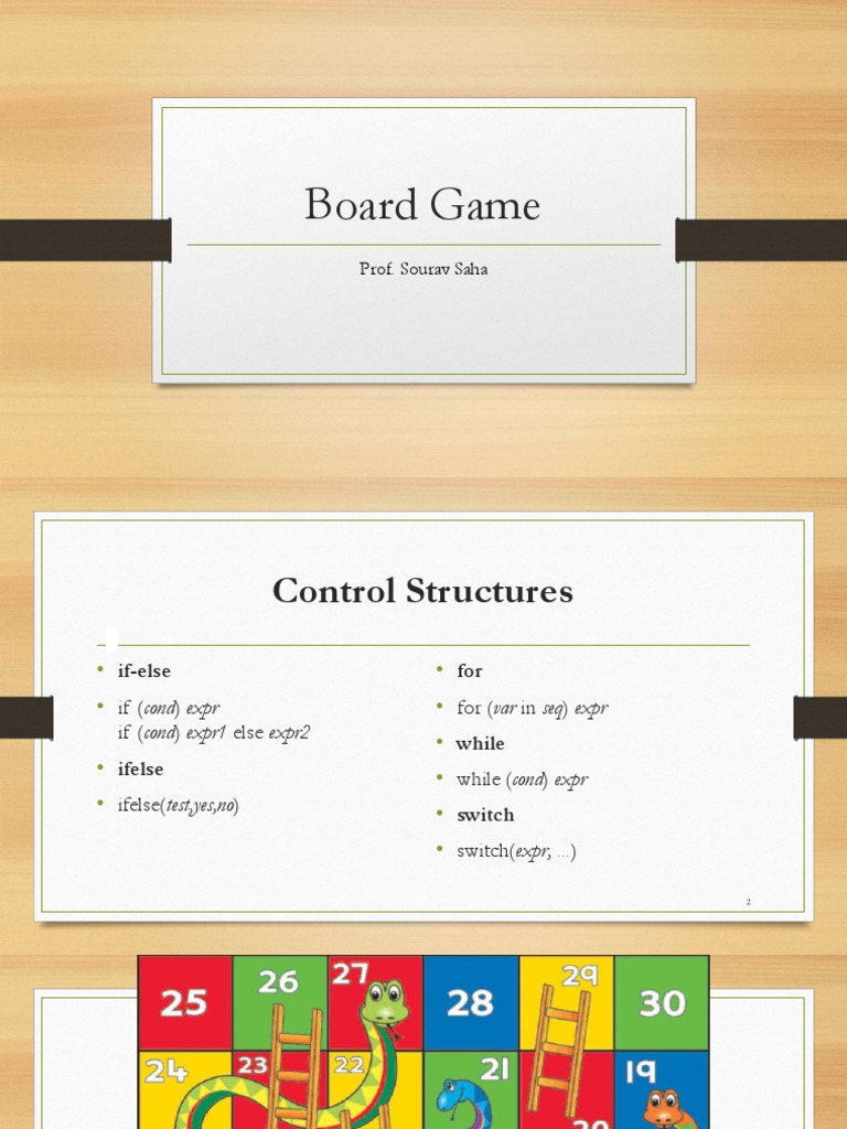 R Program for Snake and Ladder Game | PDF