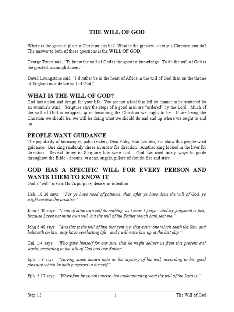 12the Will of God | PDF | Book Of Proverbs | Wisdom