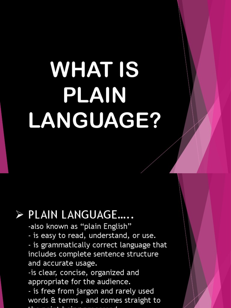 What Is Plain Language? | Download Free PDF | Human Impact On The ...