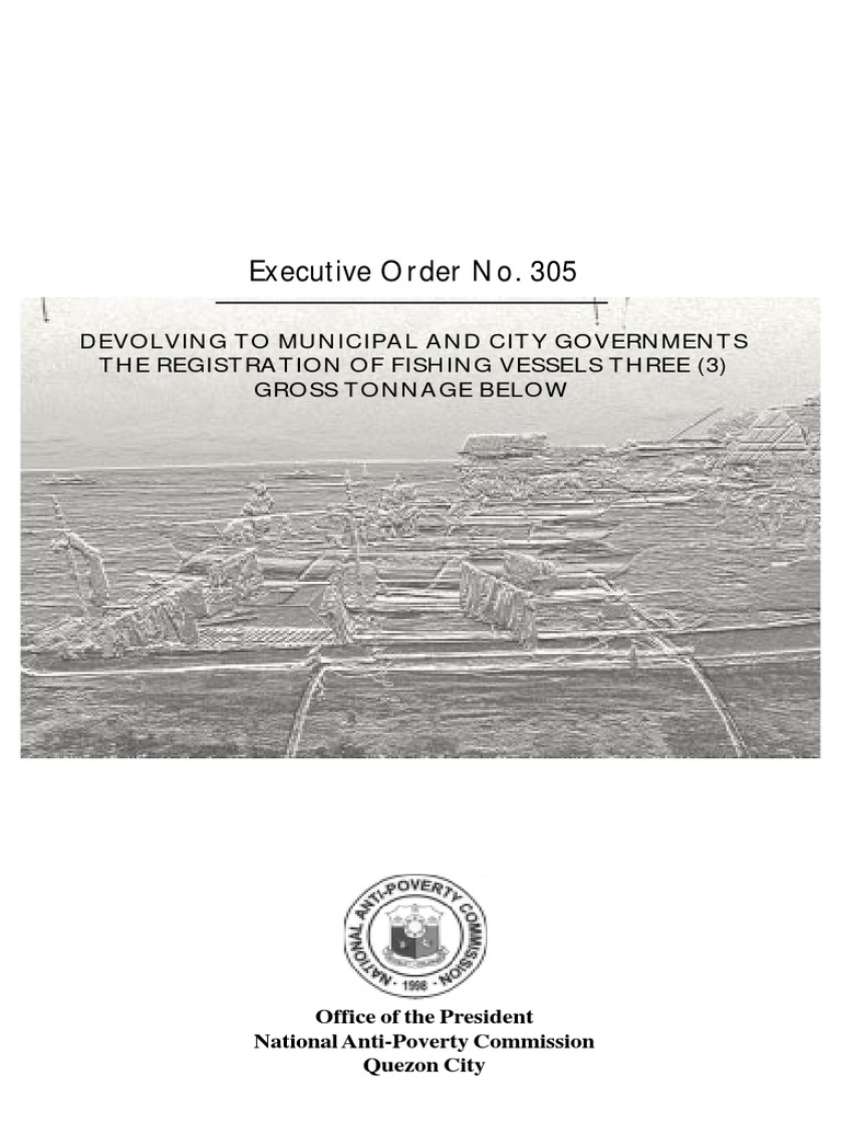 Executive Order No. 305 | PDF | Tonnage | President Of The Philippines