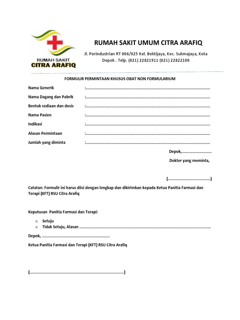 Form Permintaan Obat Di Luar Formularium | PDF