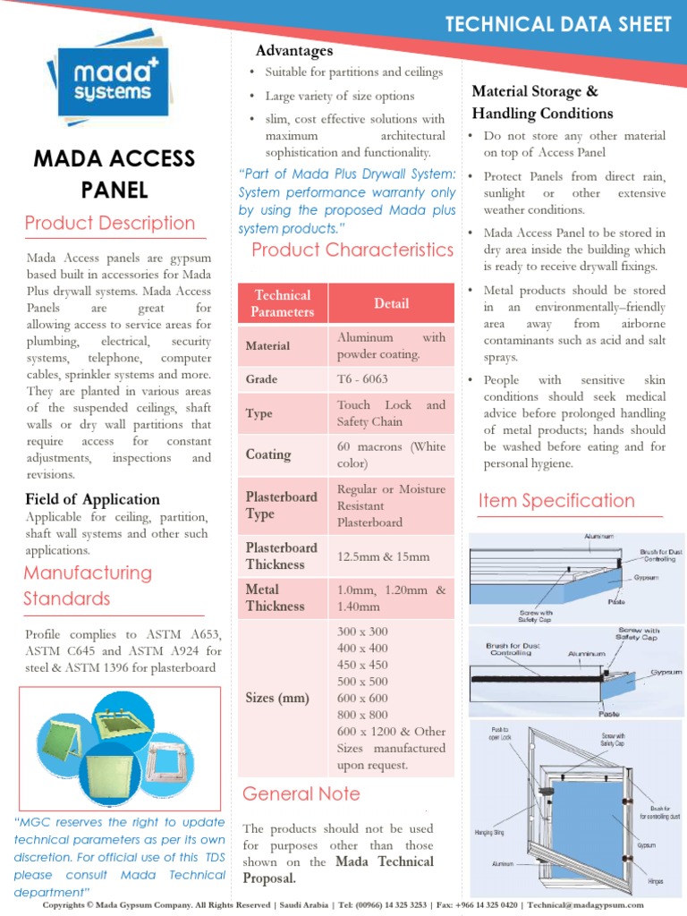 Tds Mada Access Panel | PDF | Drywall | Building Engineering