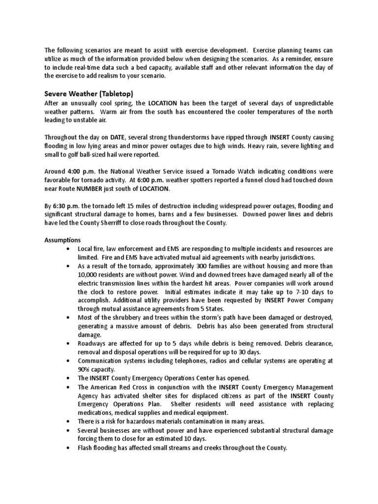 Sample Scenarios | PDF | Emergency Department | Emergency Medical Services