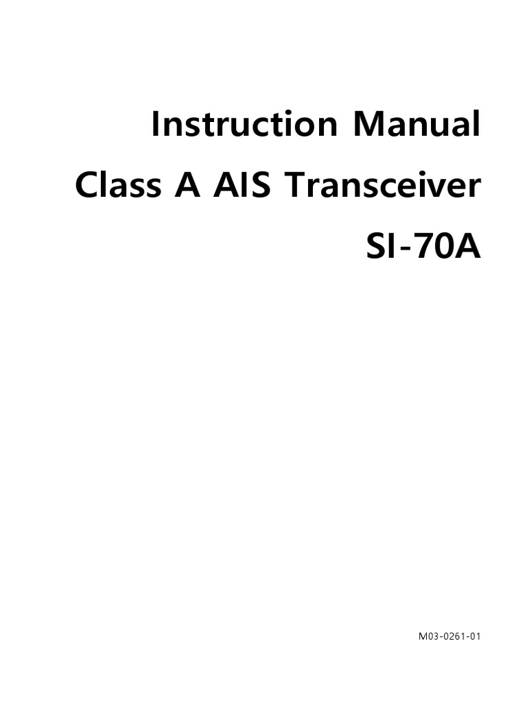 Samyung SI-70A AIS Transceiver Manual | PDF | Ships | Telecommunications