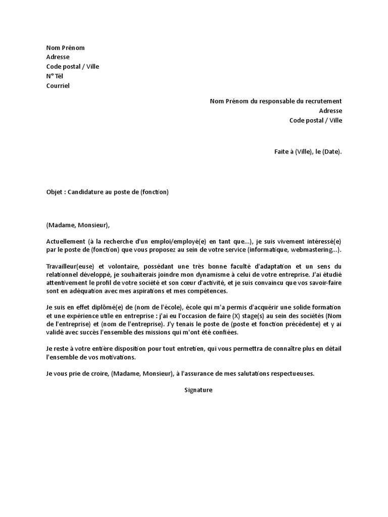 Lettre Motivation | PDF | Ordinateurs