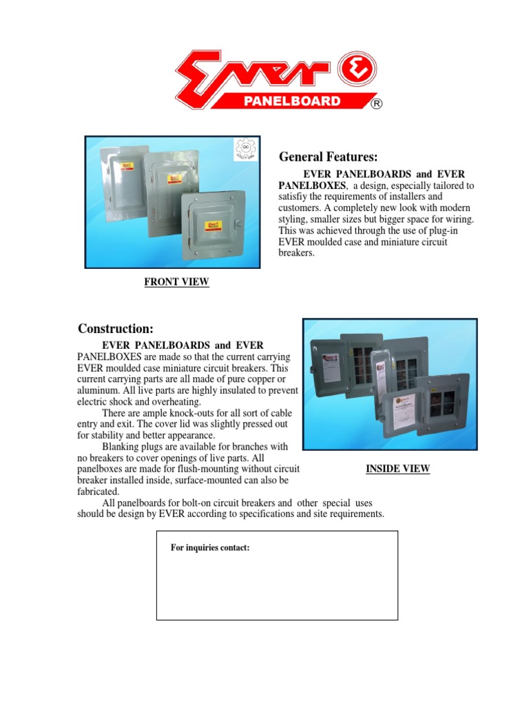 3 EVER Panelboard PDF | PDF | Electrical Components | Power (Physics)