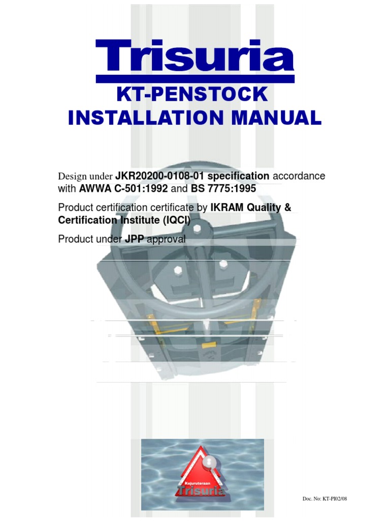 Penstock Installation Manual | PDF | Nut (Hardware) | Screw