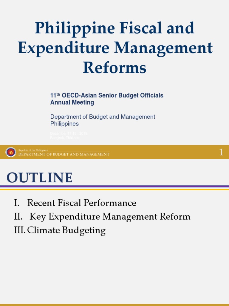 Philippine Fiscal and Expenditure Management Reforms: 11 OECD-Asian ...