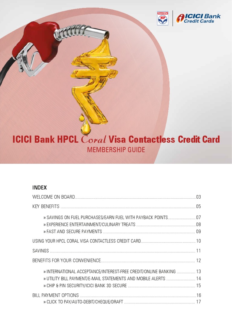 ICICI Bank HPCL Visa Contactless Credit Card: Membership Guide | PDF ...