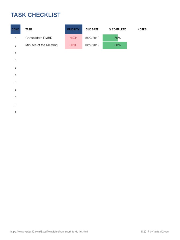 Task Checklist | PDF