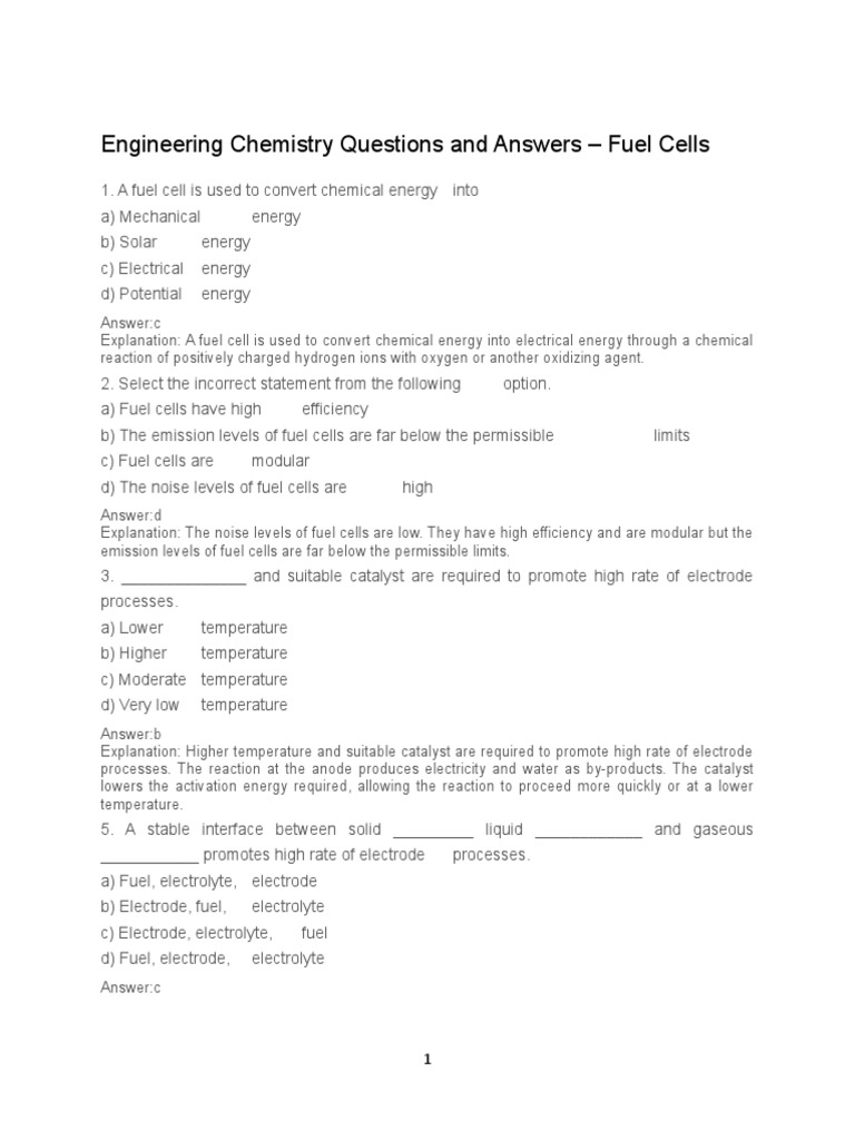 Fuel Cells: Key Concepts and Q&A | PDF | Fuel Cell | Anode